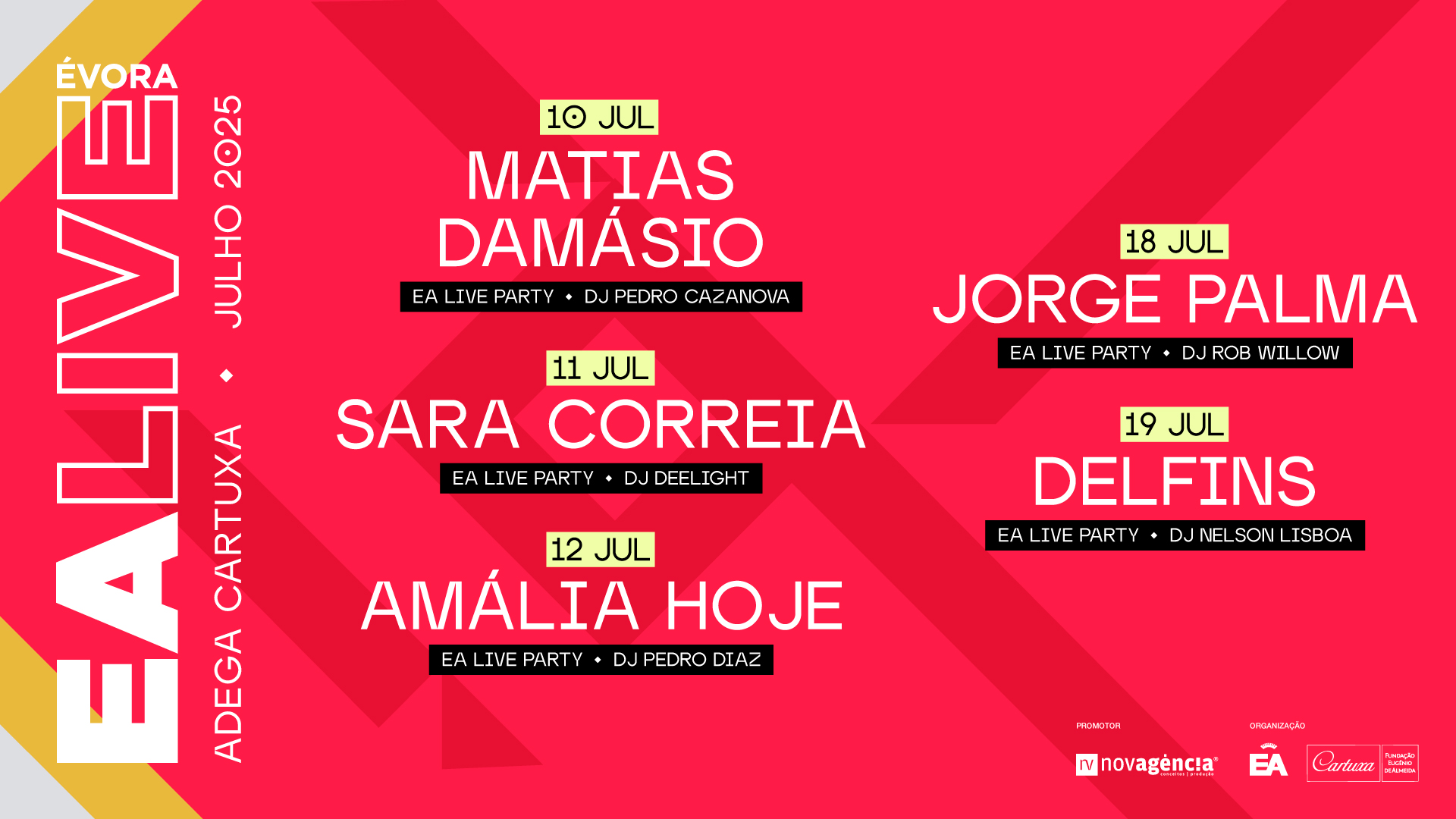 EA LIVE ÉVORA regressa em julho com Matias Damásio, Sara Correia ...